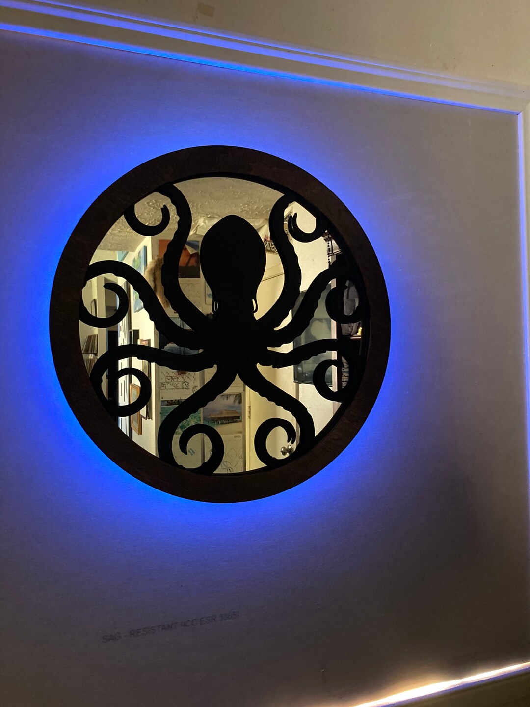 Octopus Wall Mirrors / Wall Art / Sculpture/ Mirror Art / LED Art / LED ...
