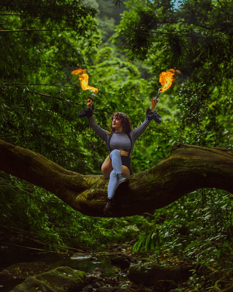 Moon Goddess Palm Torches / Fire Torches / Ecstatic Dance Torches - Etsy