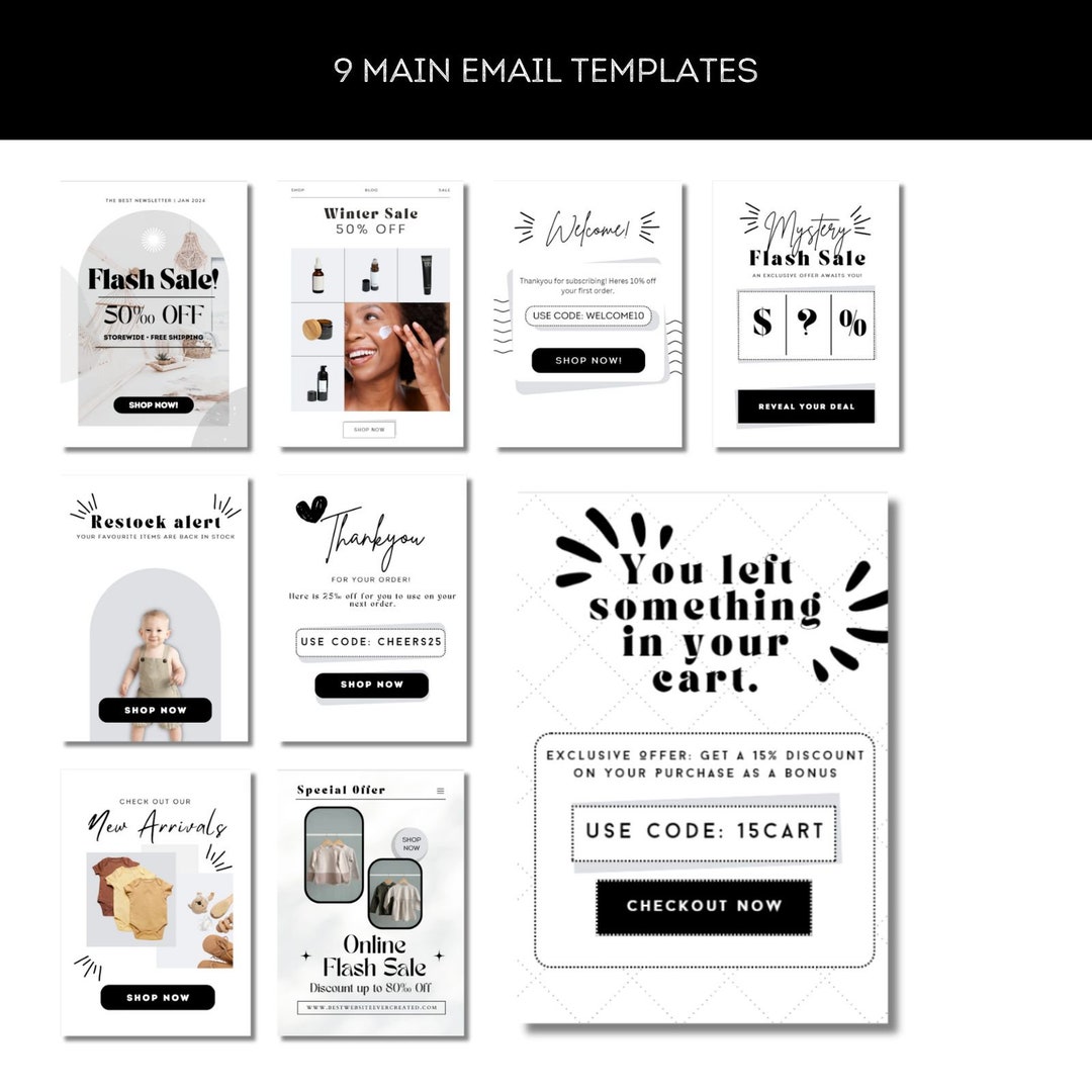 Minimalist Email Templates, Black and White Newsletter Design (canva ...