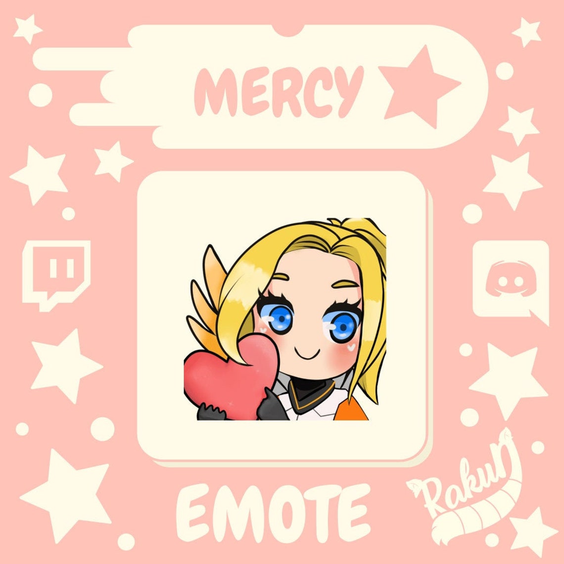 Mercy Overwatch Love Heart Emote for Twitch or Discord or Any - Etsy