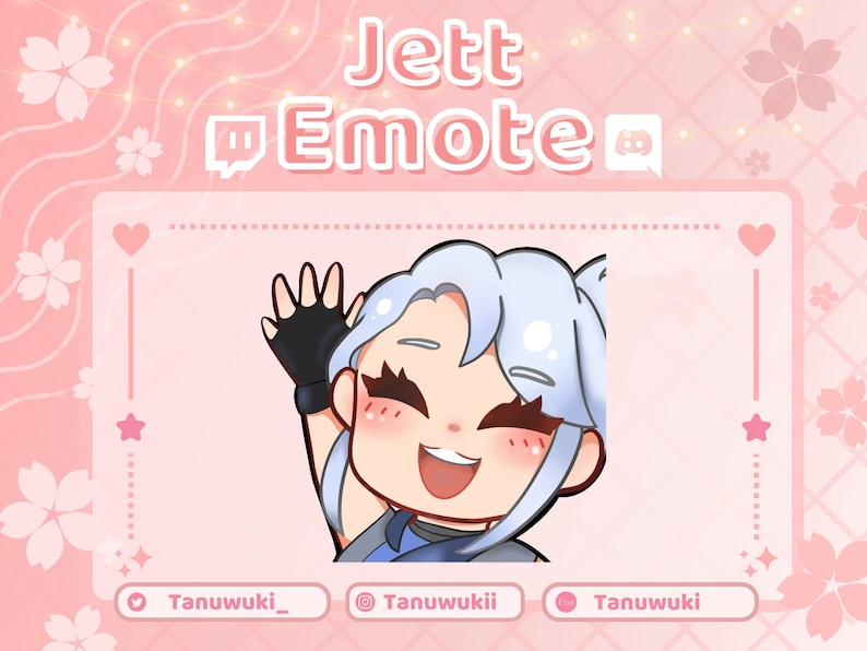 Jett Twitch Emote - Discord Anime Valorant Hello Hi - Etsy Australia