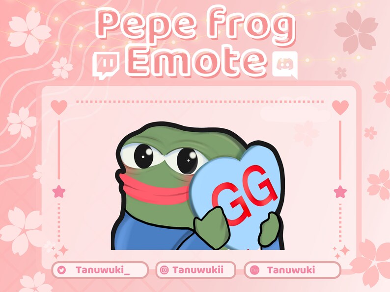 Pepe Frog Emote Meme Heaert Twitch Gg Ez - Etsy