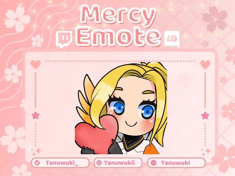Mercy Overwatch Love Heart Emote for Twitch or Discord or Any Platform ...