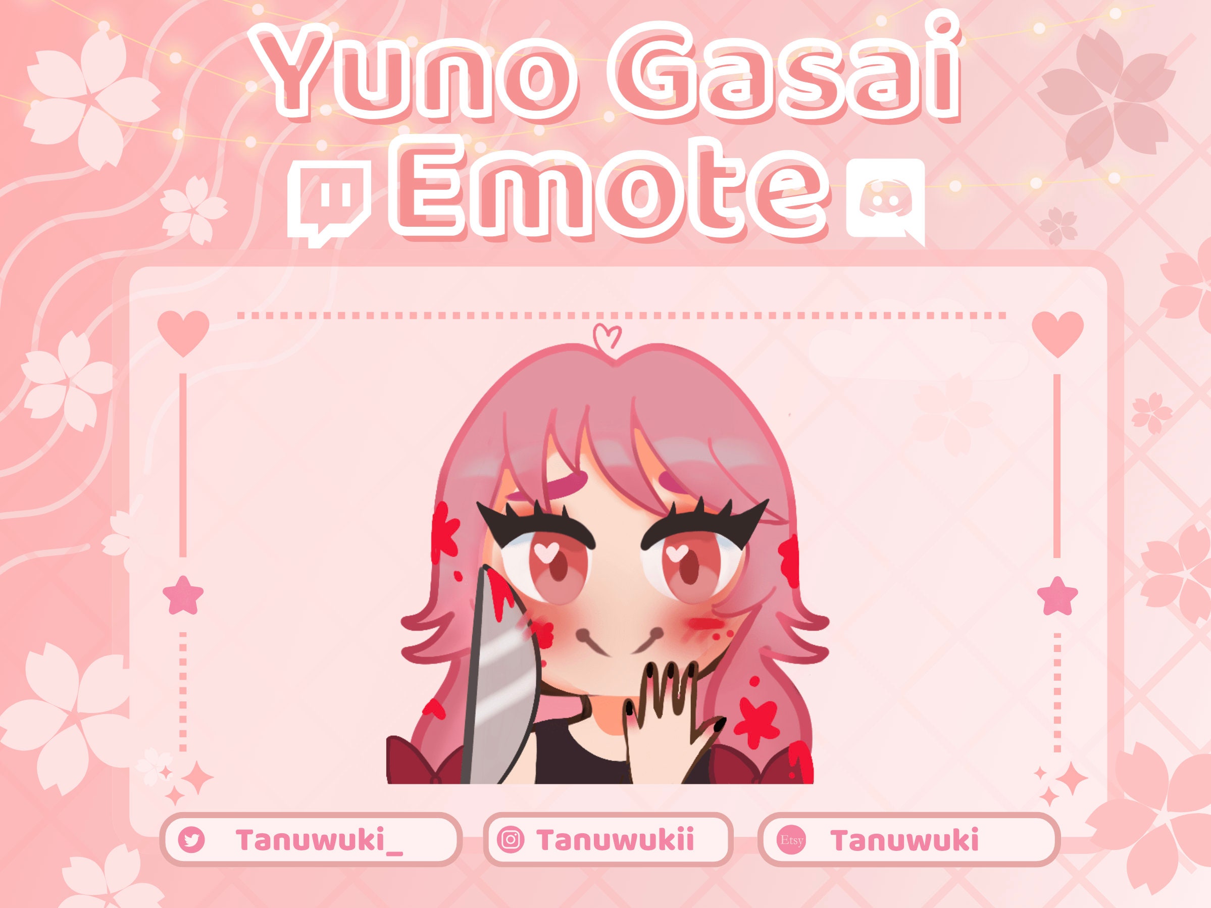 Twitch Emote Anime Waifu Yandere Yuno Gasai - Etsy Finland