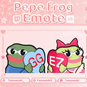 Pepe Frog Emote Meme Heaert Twitch Gg Ez - Etsy