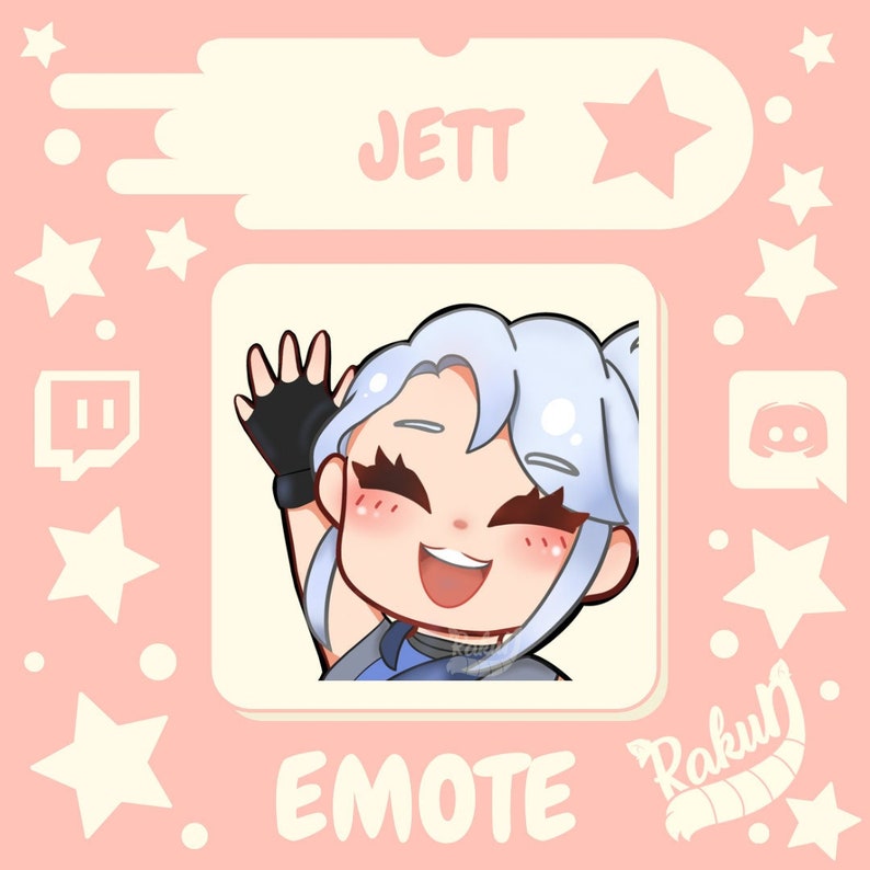 Jett Twitch Emote Discord Anime Valorant Hello Hi - Etsy Norway