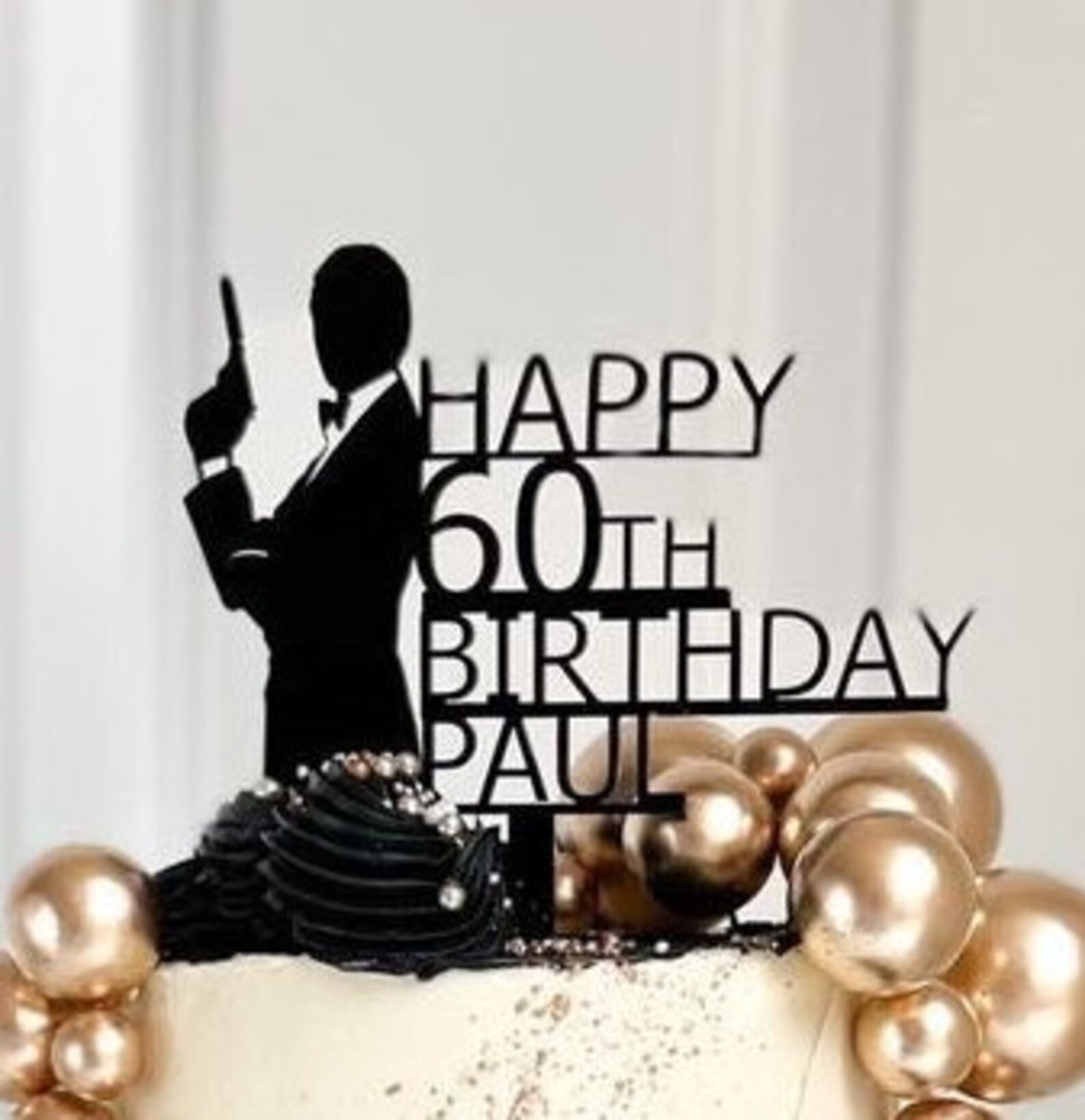 Personalised James Bond Cake Topper Etsy Uk