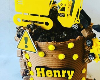 Personalised Digger Cake Topper - Etsy