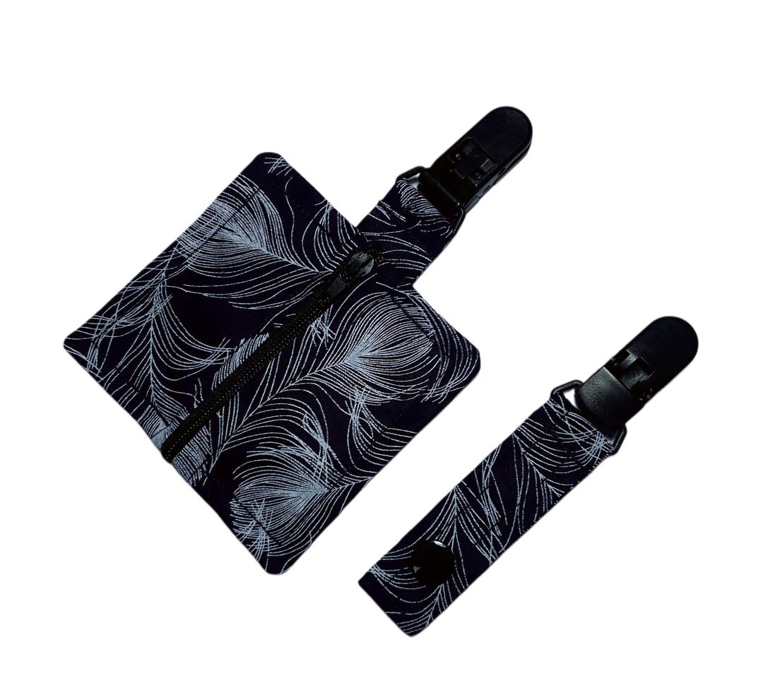 Navy Swirls Feeding Tube Pocket Soft Cotton Pocket Blue Feeding Pouch ...