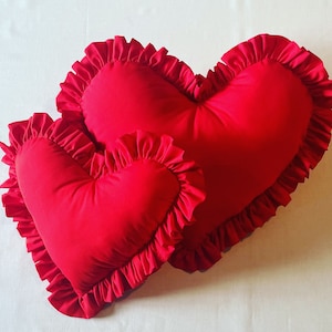 Frilled Heart Pillow Heart Cushion Professionally Made Frilled Pillows ...