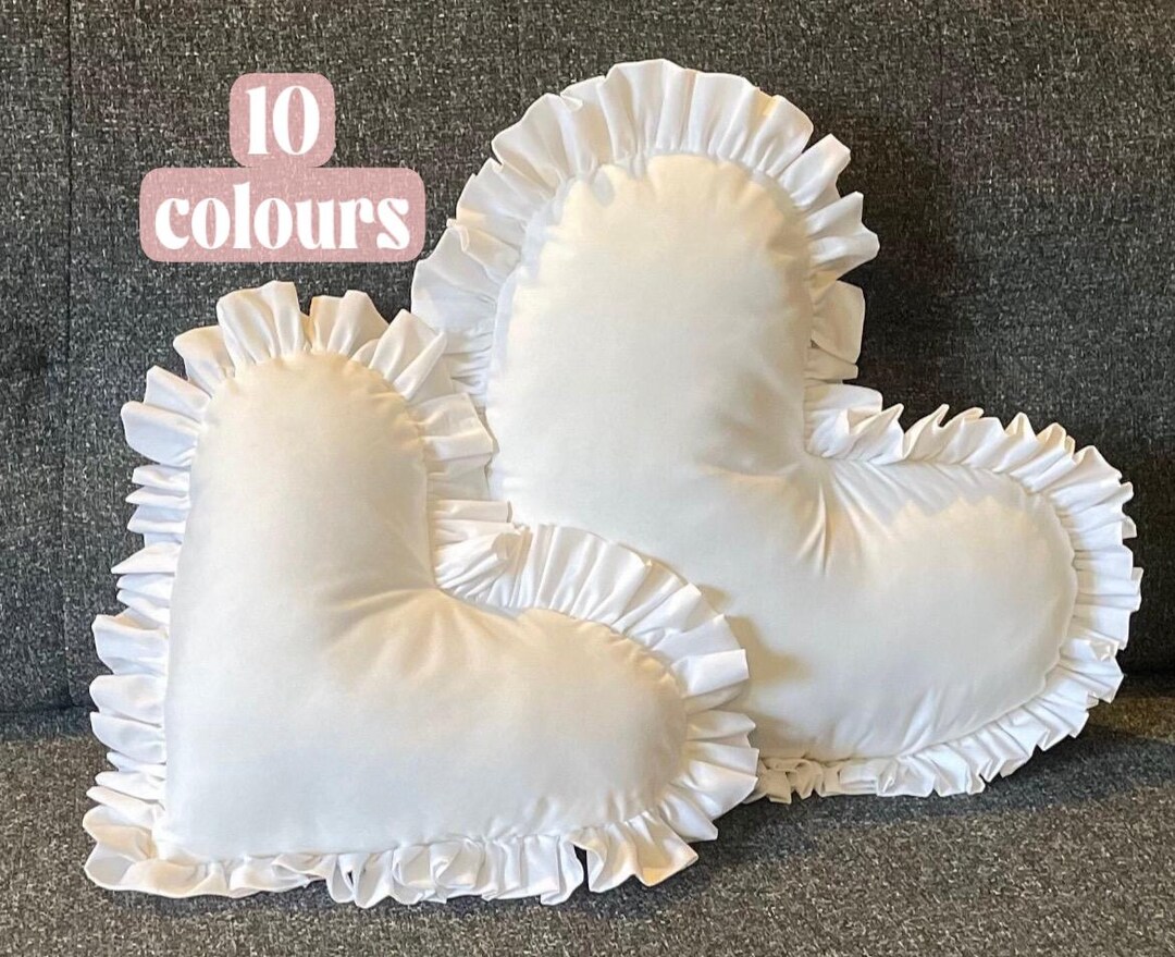 Frilled Heart Pillow Heart Cushion Professionally Made Frilled Pillows ...