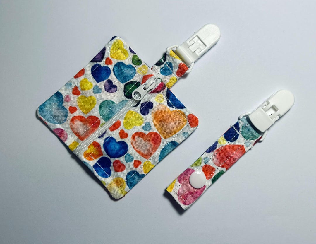 Rainbow Hearts Feeding Tube Pocket Tubie Clip Feeding Pouch Medical ...