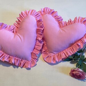 Red Frilled Heart Cushion Large/small Pillows Cushion Heart Plush ...