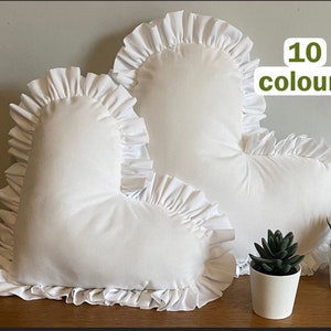 Frilled Heart Pillow Heart Cushion Professionally Made Frilled Pillows ...