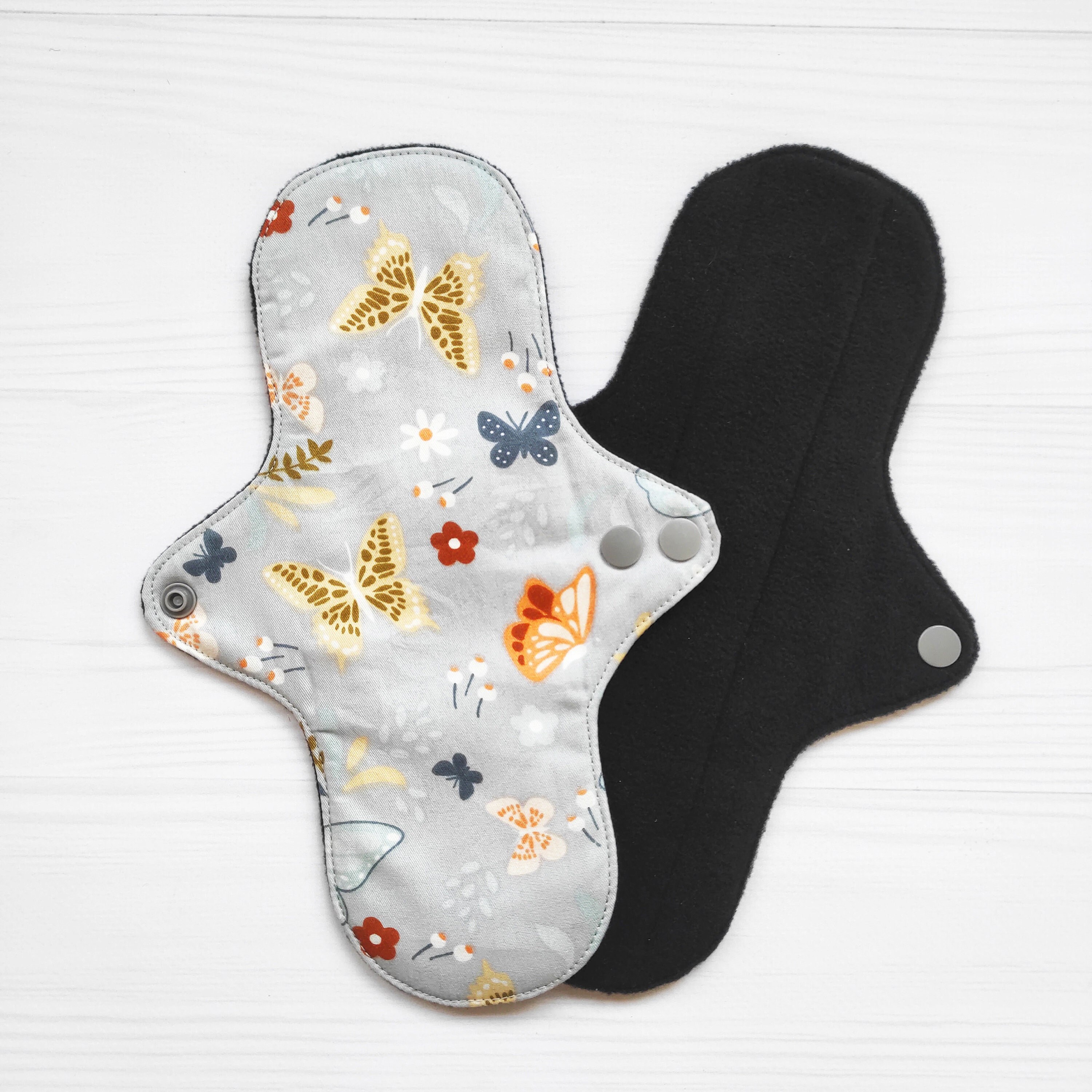Reusable Menstrual Pads With Butterflies. Eco-friendly Cloth Pads. Zero ...