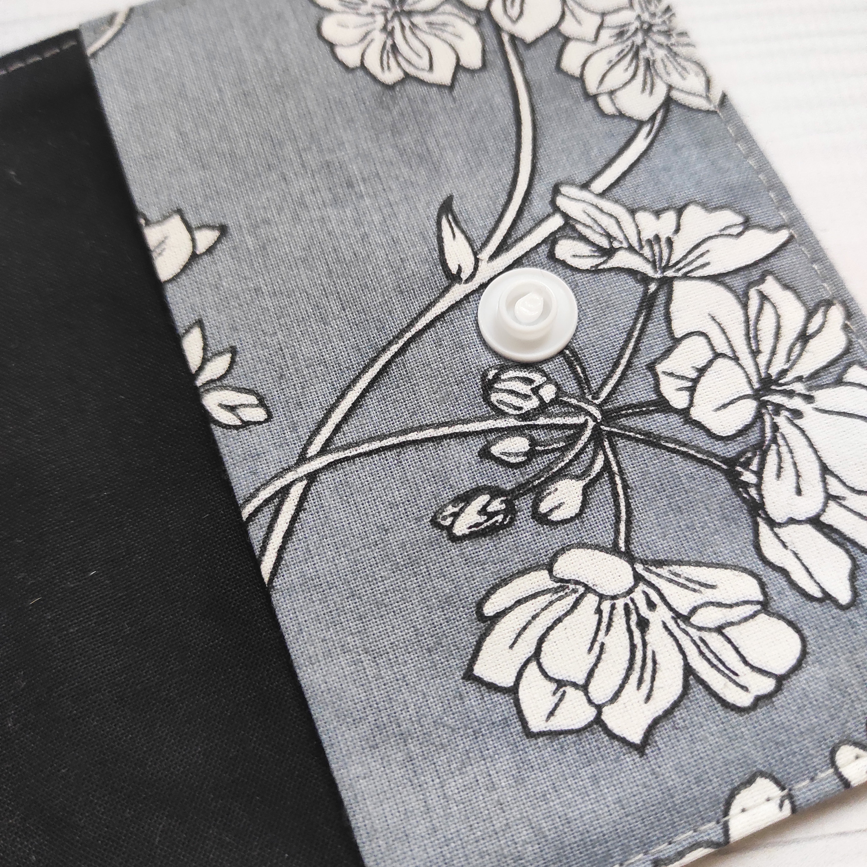 Cotton Organizer for Panty Liners. Gray Pad Storage Bag With Flowers ...