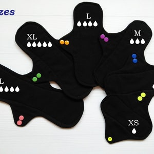 Blue Menstrual Cloth Pads With Stars. Reusable Sanitary Napkins With ...