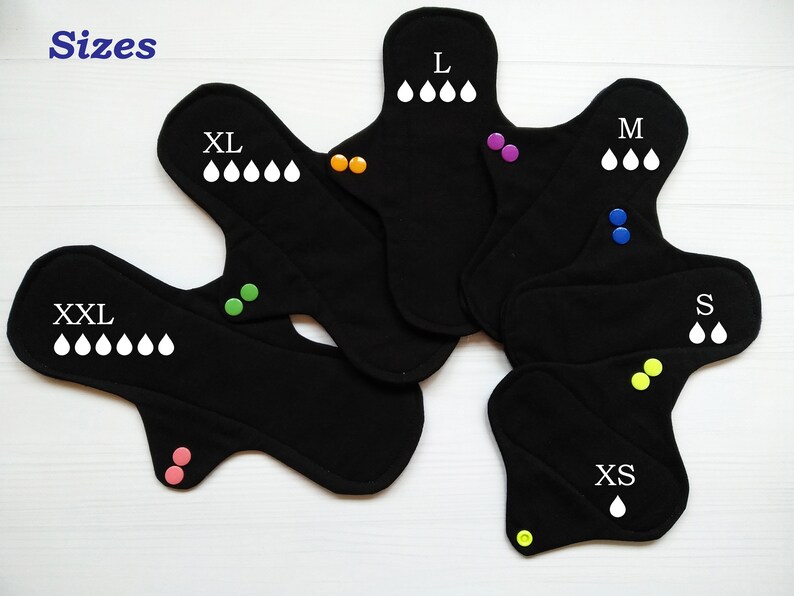 Blue Menstrual Cloth Pads With Stars. Reusable Sanitary Napkins With ...