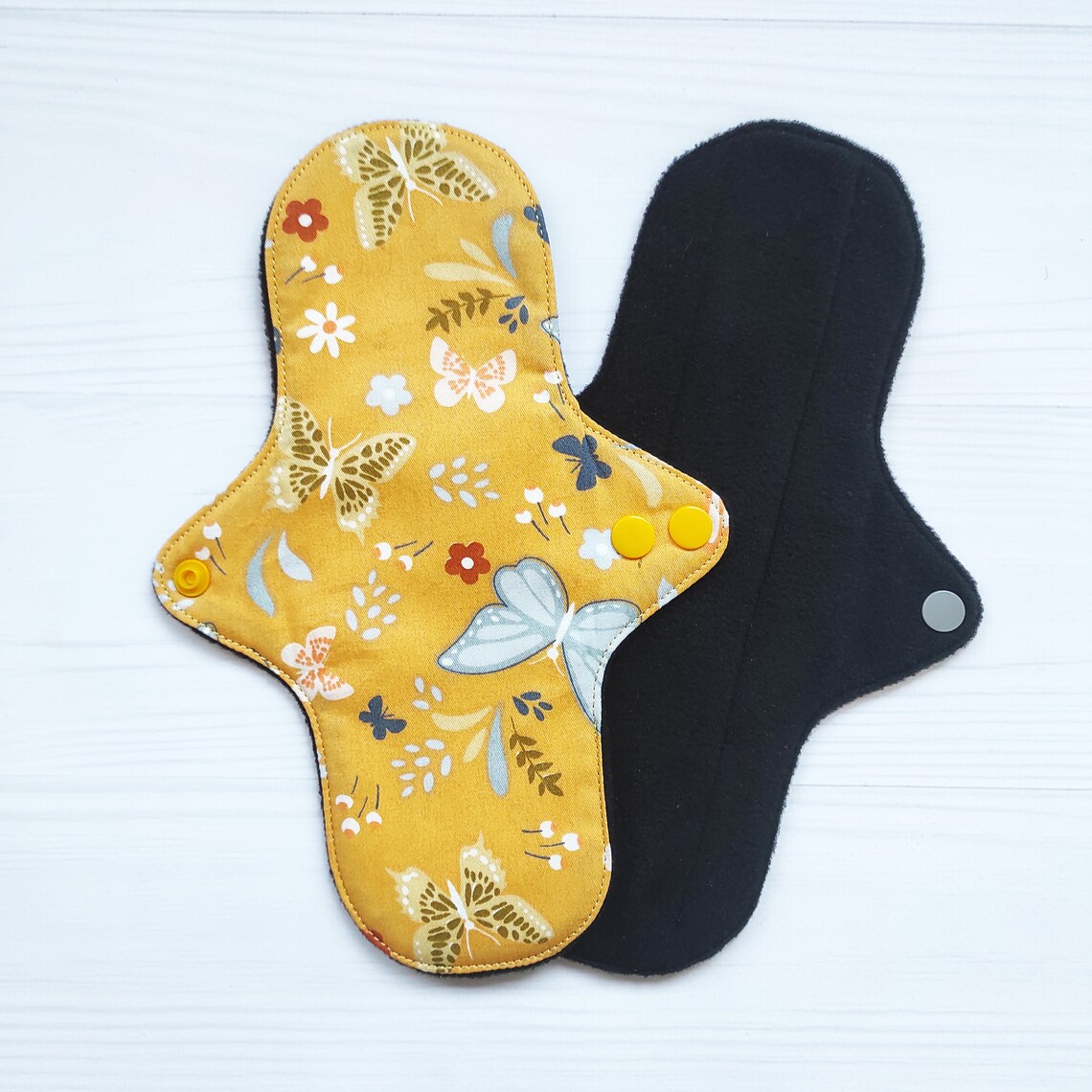 Reusable Menstrual Pads With Butterflies. Eco-friendly Cloth Pads. Zero ...