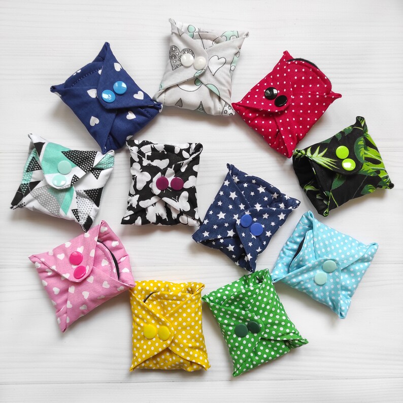 Blue Menstrual Cloth Pads With Stars. Reusable Sanitary Napkins With ...