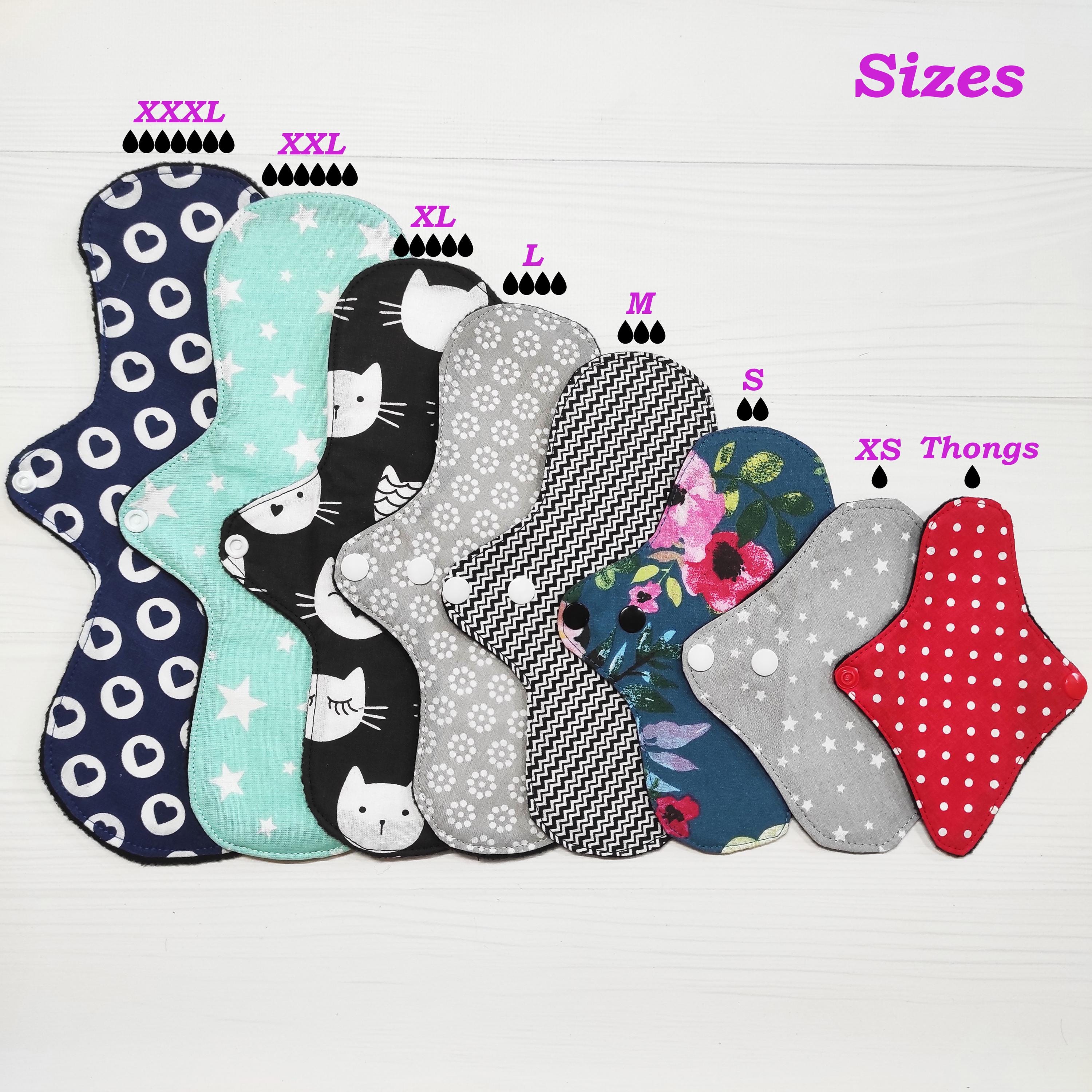 Red Cloth Pads. Reusable Cotton Menstrual Pads. Organic Flannel or ...