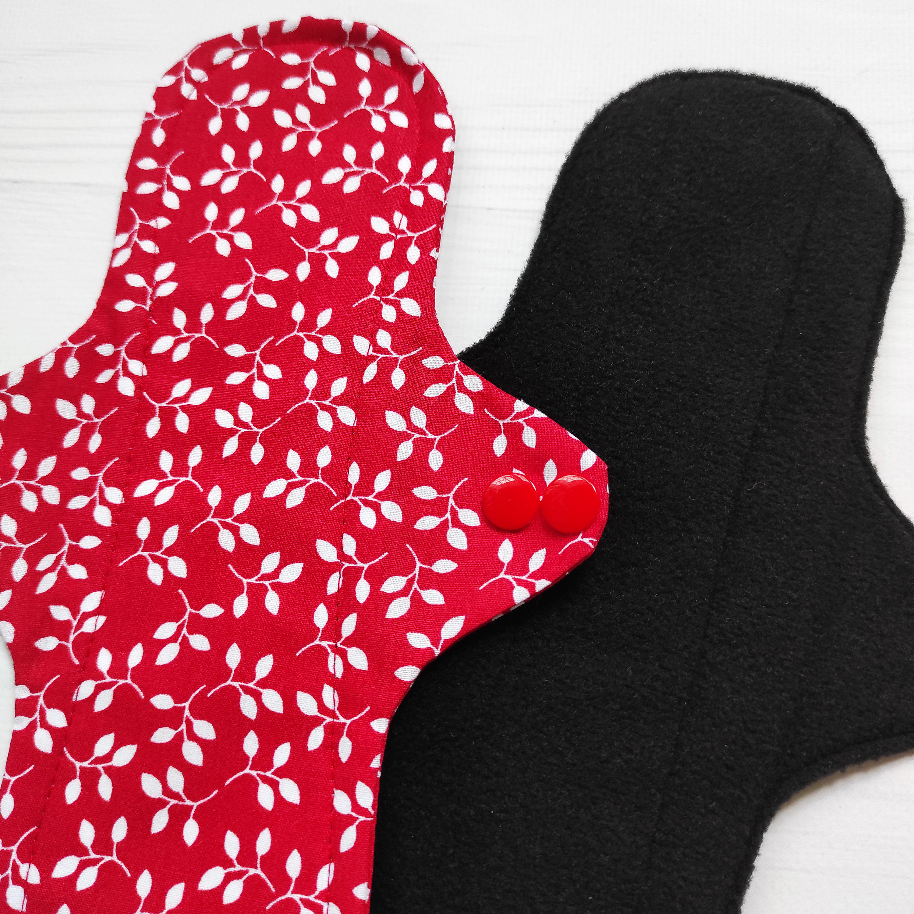 Red Cloth Pads. Reusable Cotton Menstrual Pads. Organic Flannel or ...