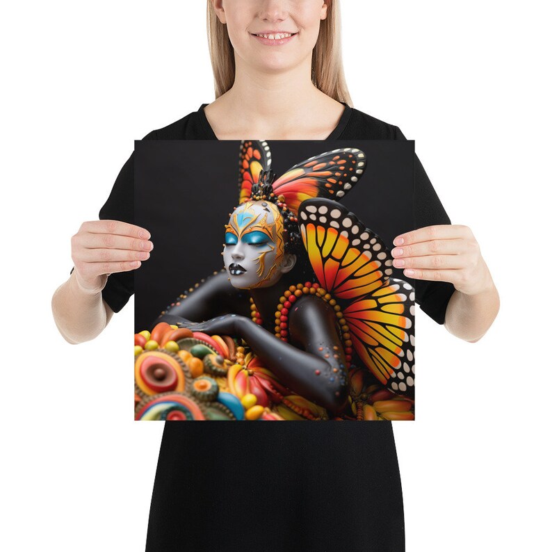 Queen of the African Butterfly Afrofuturism Wall Art African American ...