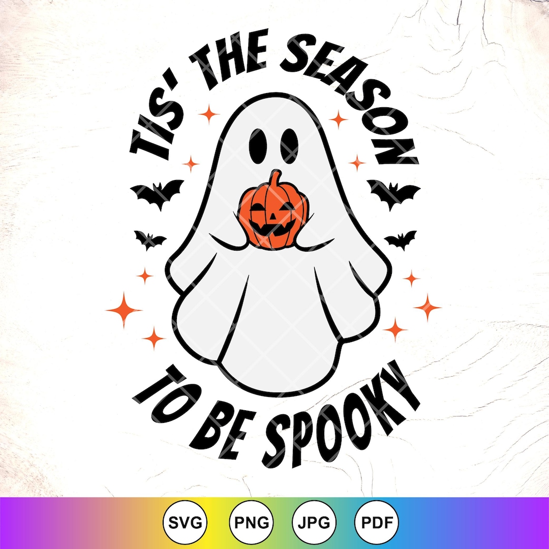 Spooky Ghost Halloween SVG: Ghost Trendy Clipart ,cricut Cut Files ...