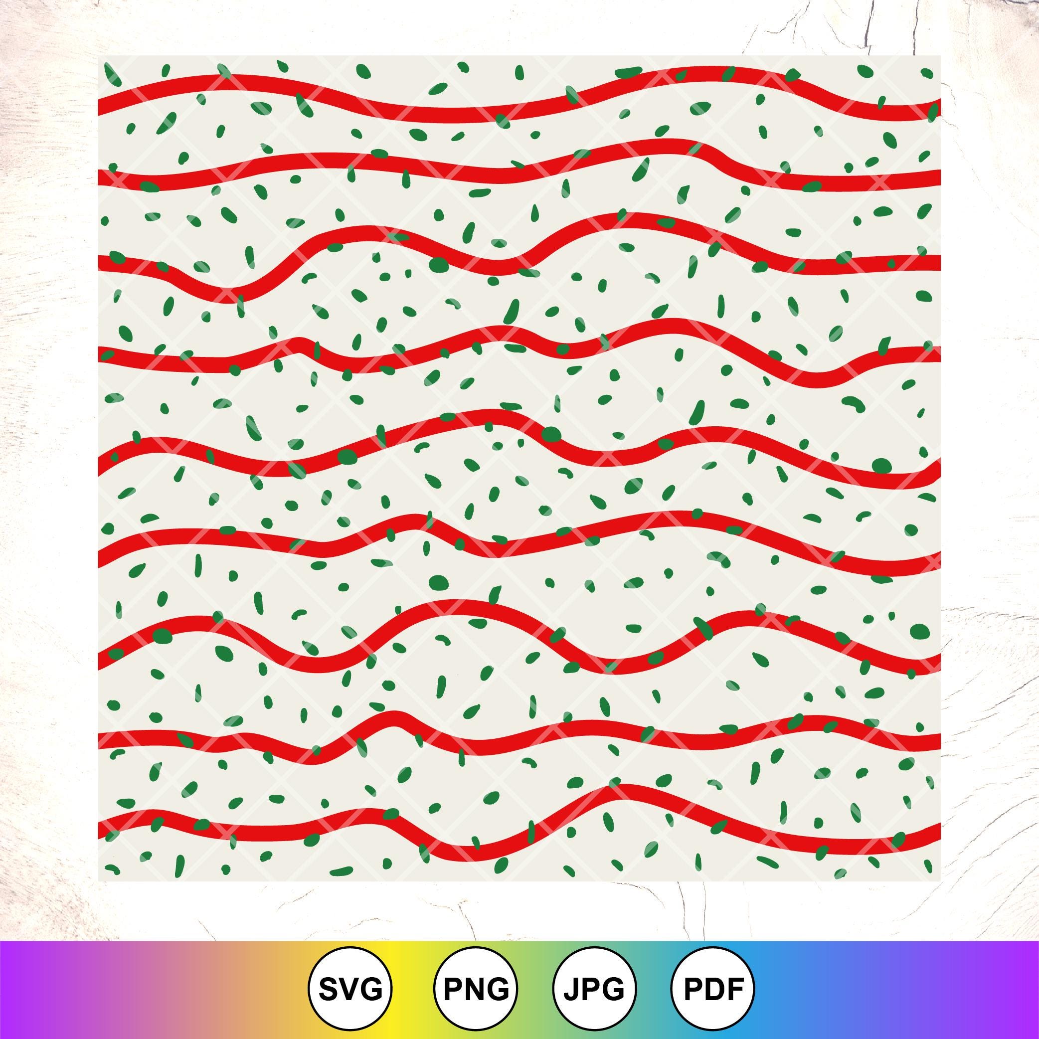 Christmas Tree Cake Seamless Pattern Design, Christmas Tree Cakes ...