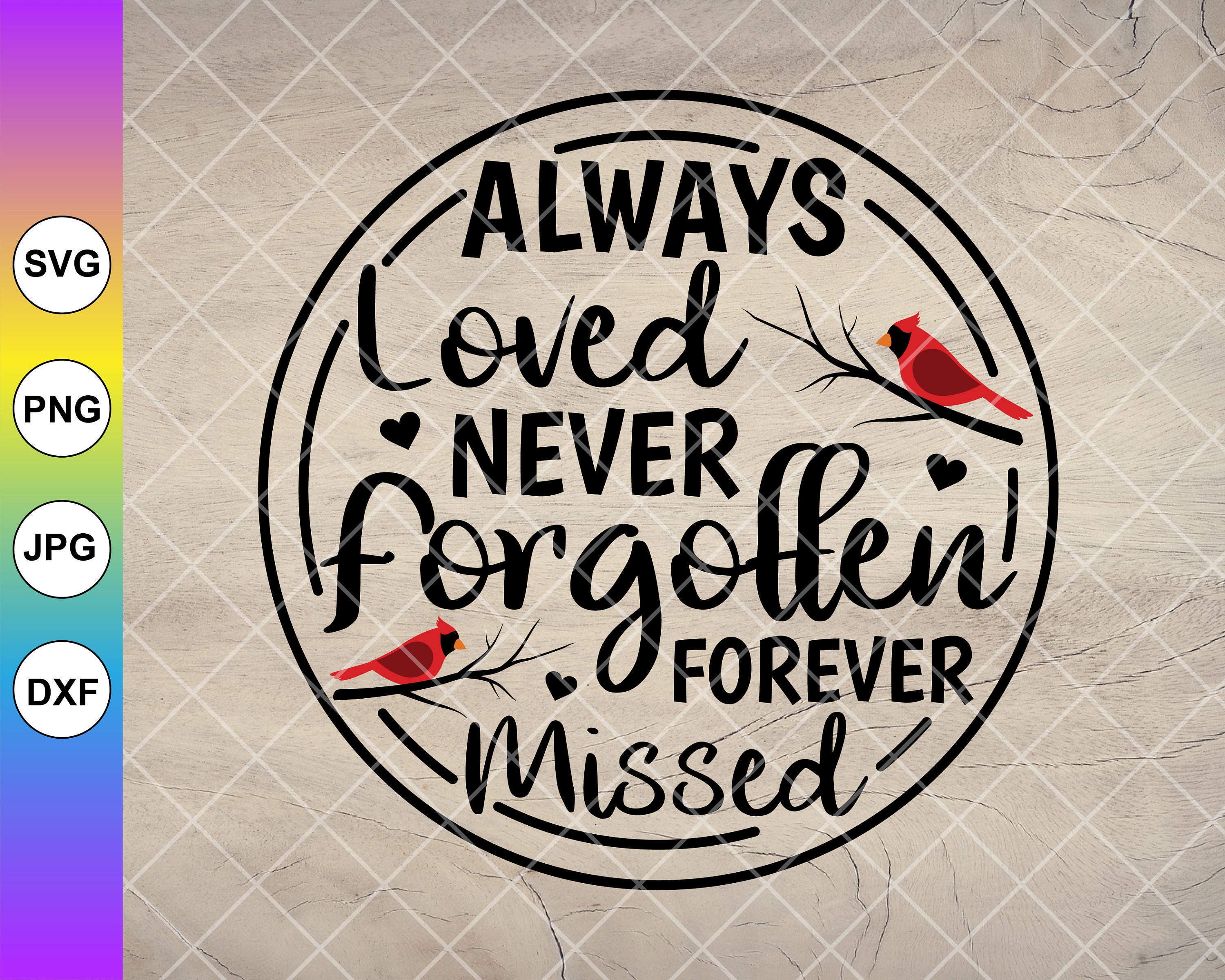 Always Loved Never Forgotten Forever Missed SVG Memorial SVG - Etsy