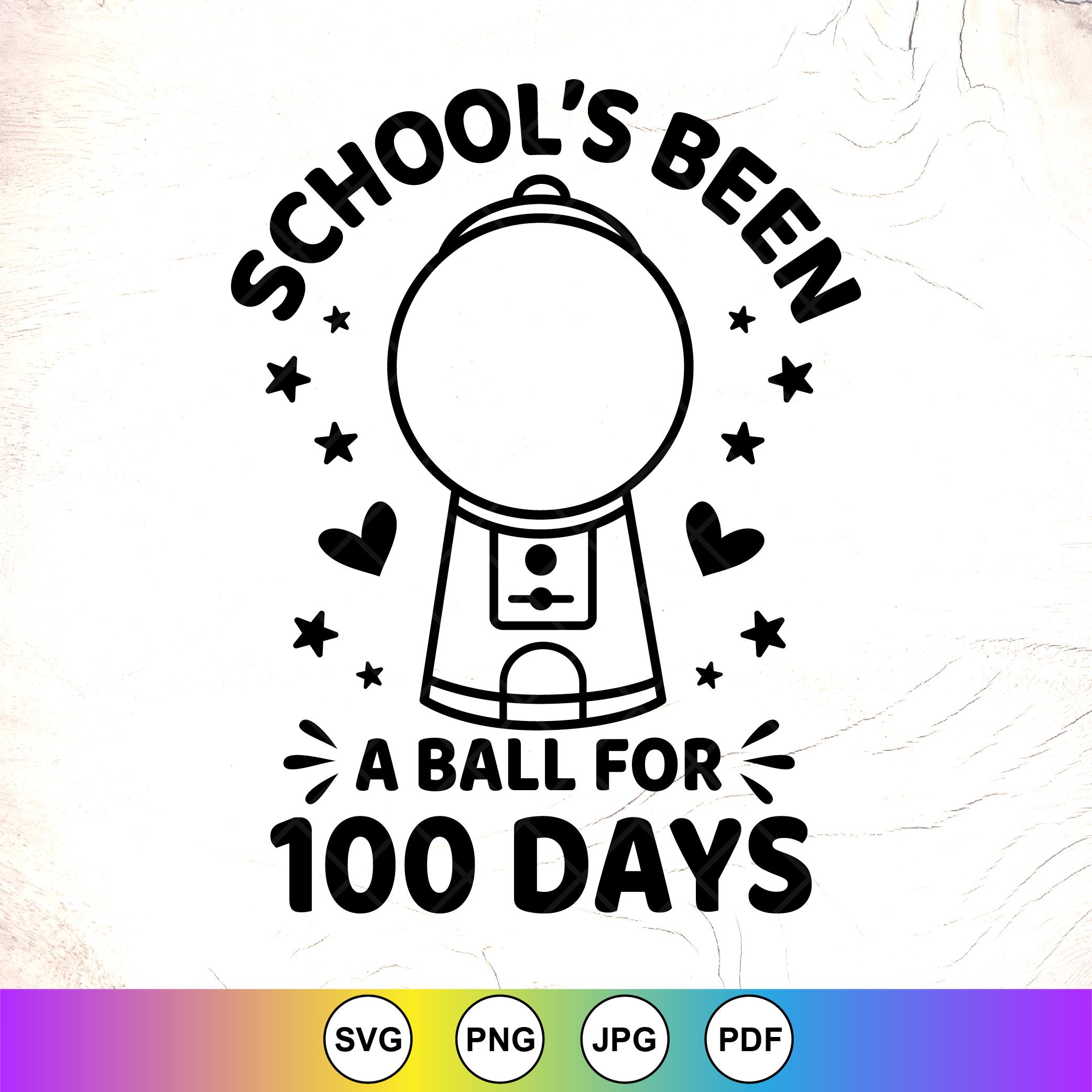 100 Days of School Gumball Machine SVG: DIY School Shirt Design ...