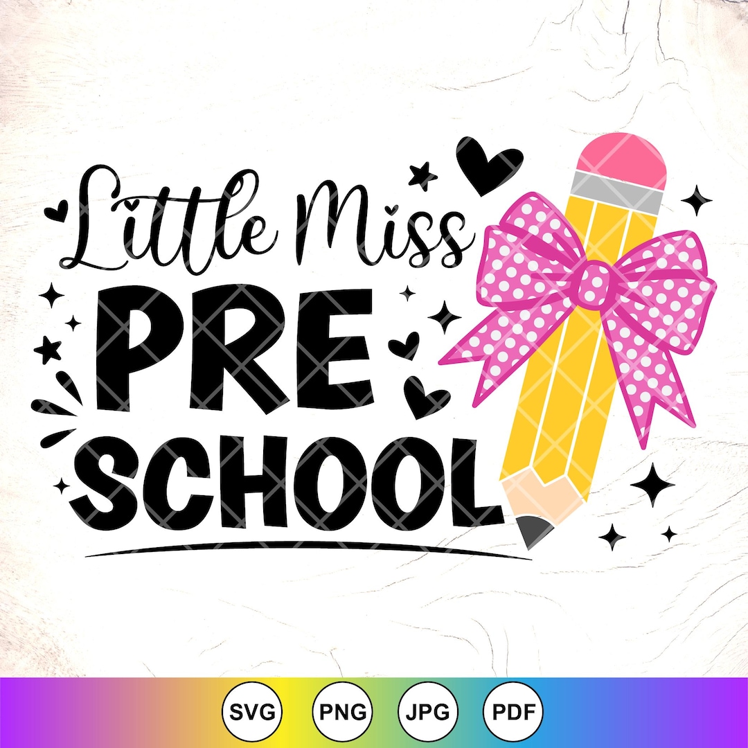 Little Miss Preschool Svg, Back to School Svg, 1th Day of School Svg ...
