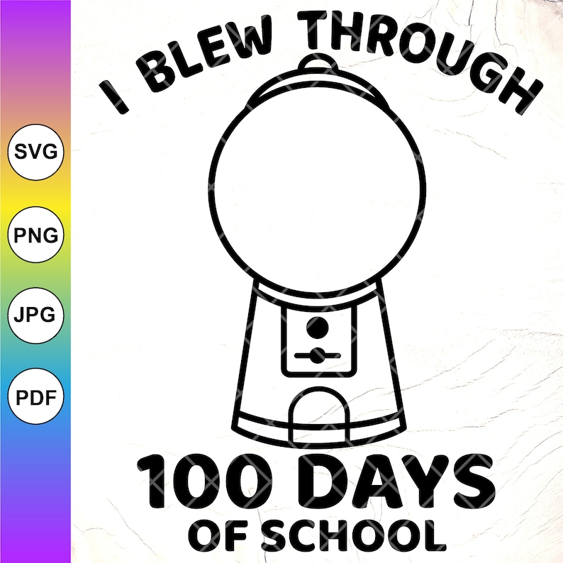 I Blew Through 100 Days of School Svg,gumball Machine Svg,for Add Poms ...