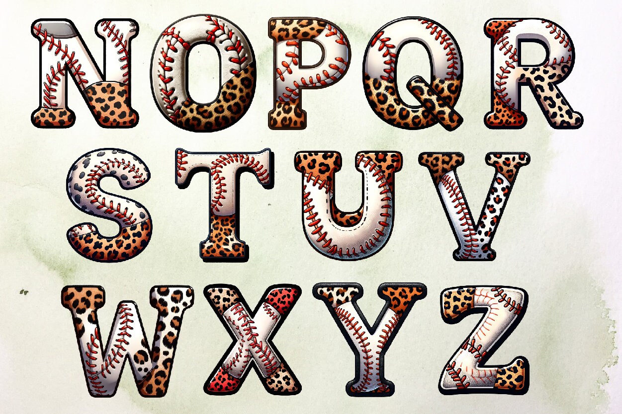 Baseball Alphabet Letters Clipart PNG Sublimation,baseball Letters ...