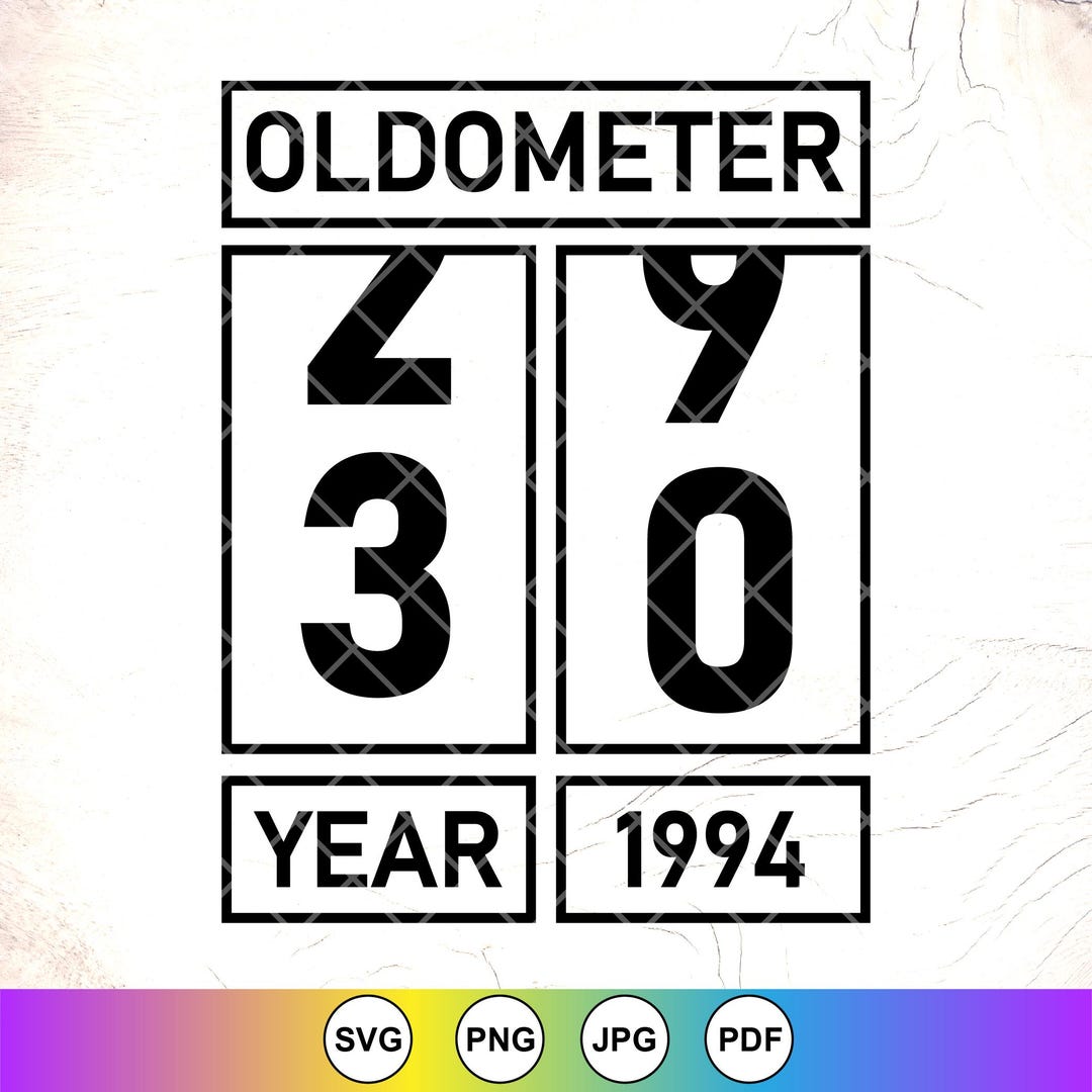 30th Birthday Svg, Oldometer 30 Years Old Svg, 30th Birthday Svg, Funny ...
