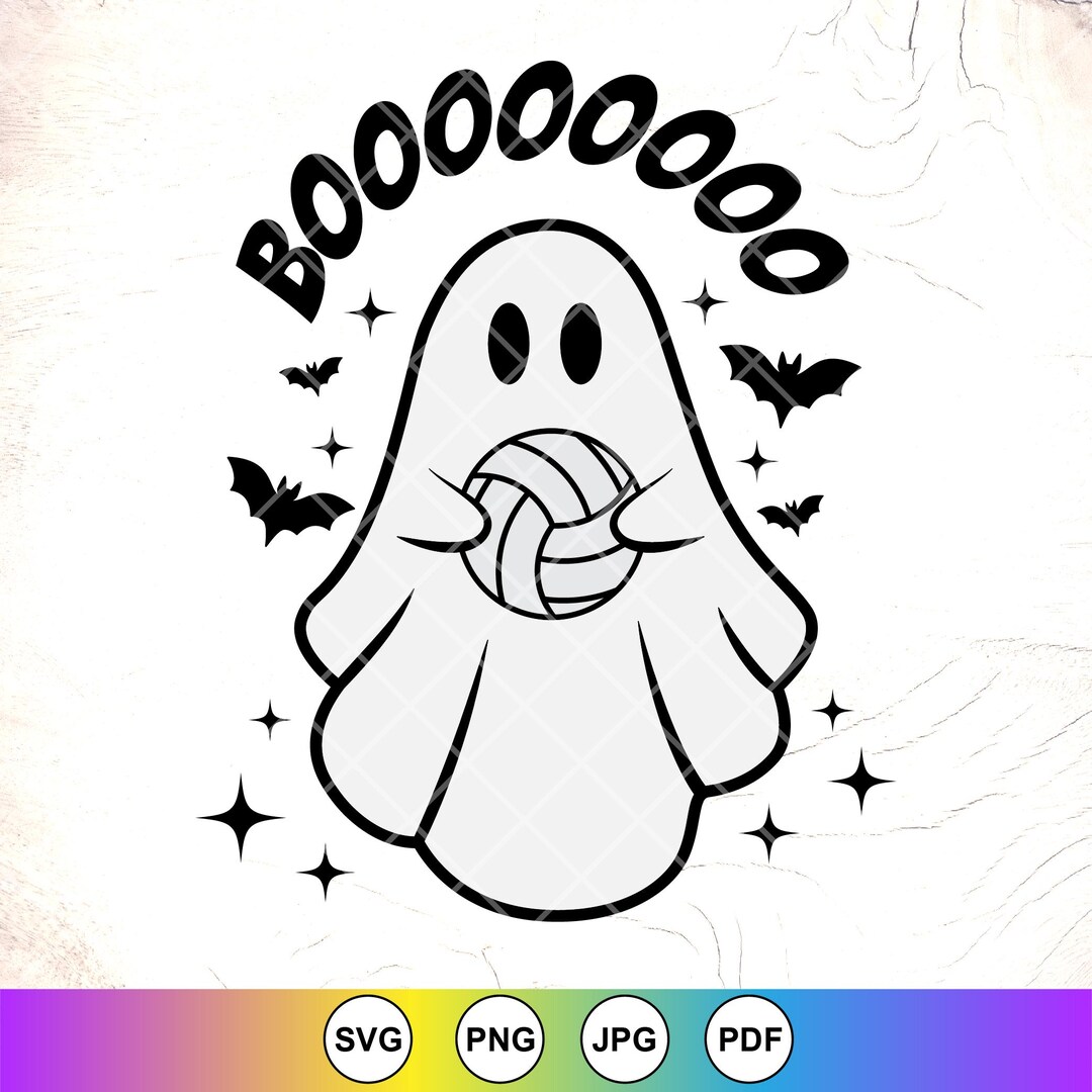 Ghost Volleyball Halloween SVG: Ghost Sport Clipart ,cricut Cut Files ...