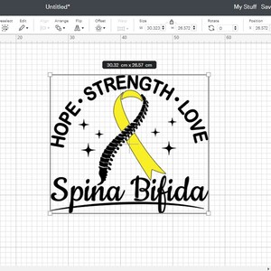 Spina Bifida Awareness SVG: Hope Strength Love, Yellow Ribbon,cricut ...