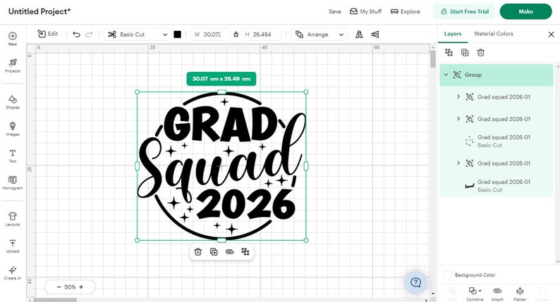 Grad Squad 2026 SVG: Senior Graduation Design, Cricut Cut Files ...