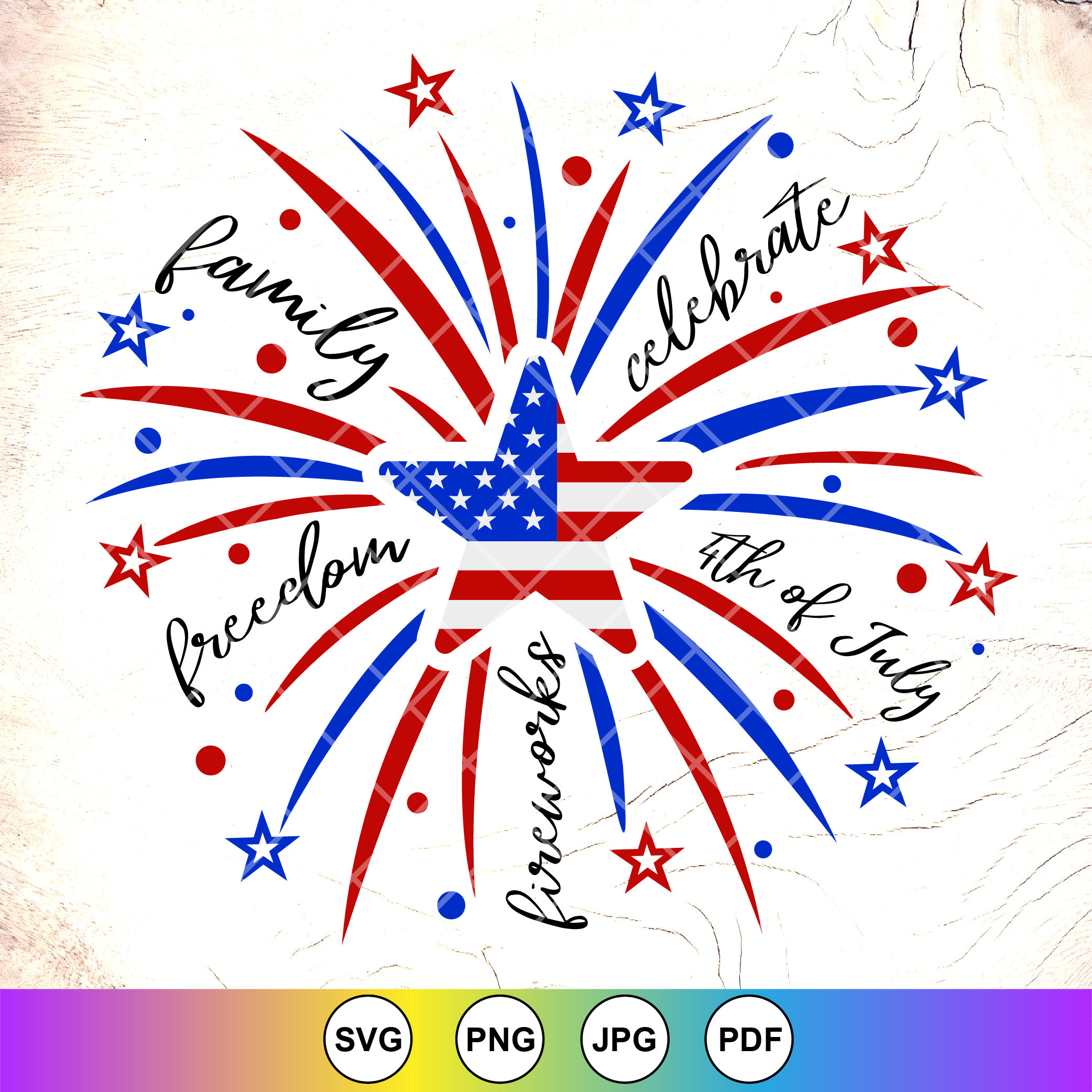 Firework Svg,4th of July Svg,fourth of July Vg,july 4th Svg,usa Flag ...