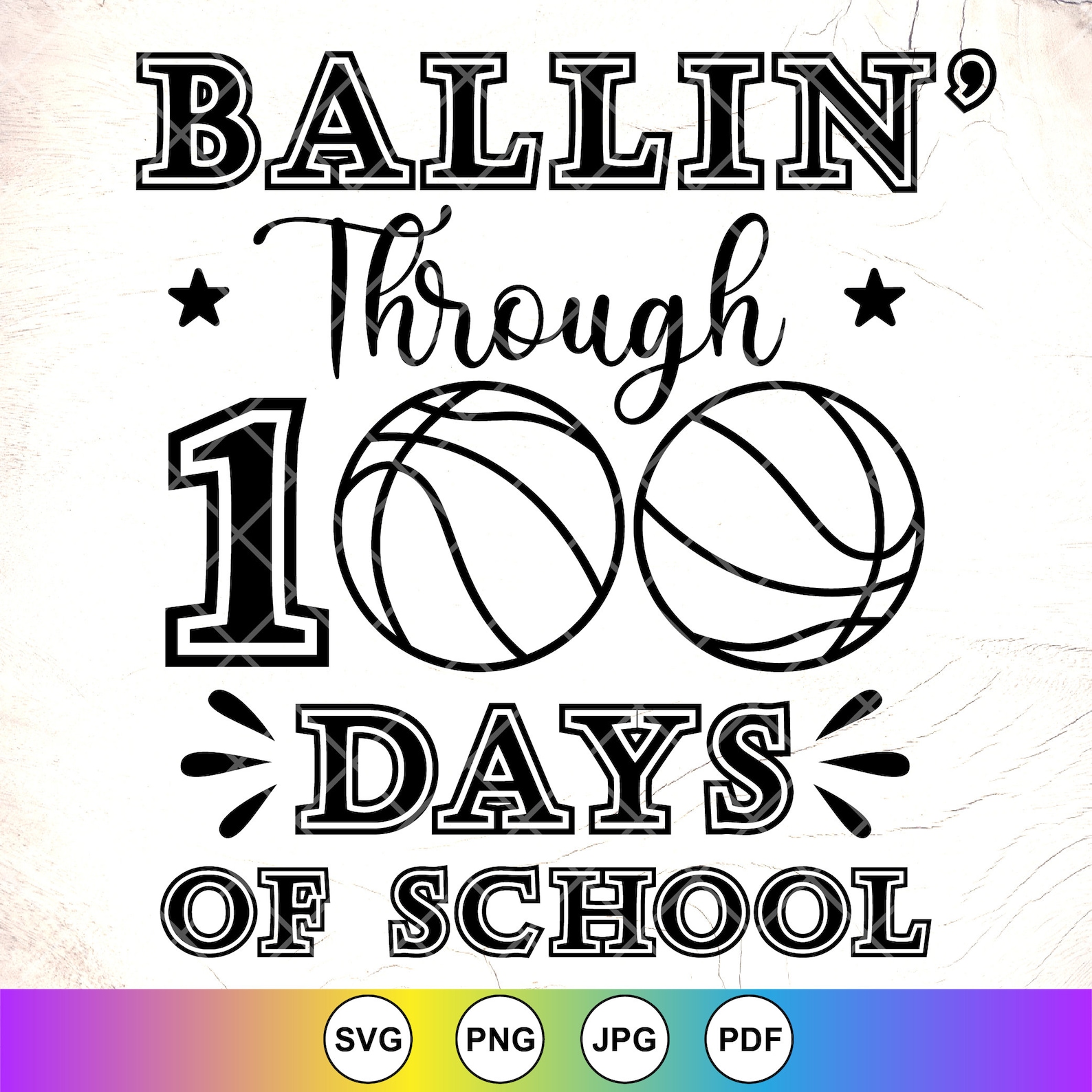 Ballin' Through 100 Days of School SVG, Basketball Svg, 100 Days of ...
