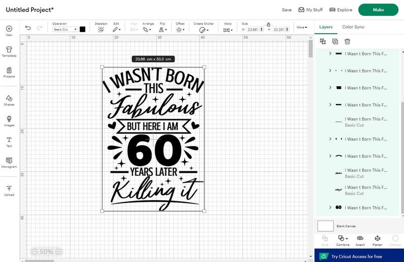 Funny 60th Birthday Shirt Design SVG : "killing It" Design, Cricut ...