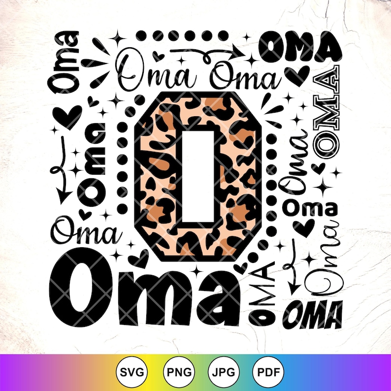 Oma Leopard Print SVG PNG: Grandma Shirt Design,cricut Cut Files ...