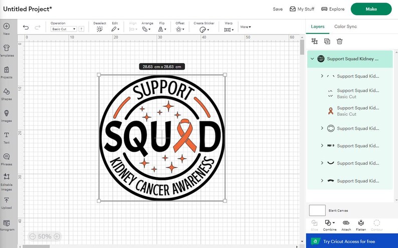 Kidney Cancer Awareness SVG: Support Squad Ribbon Design,cricut Cut ...