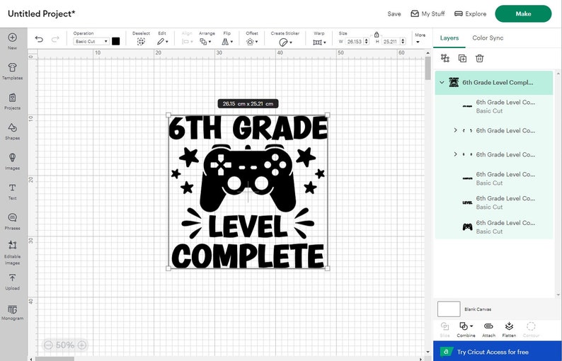 6th Grade Level Complete SVG: Graduation Shirt Design,cricut Cut Files ...