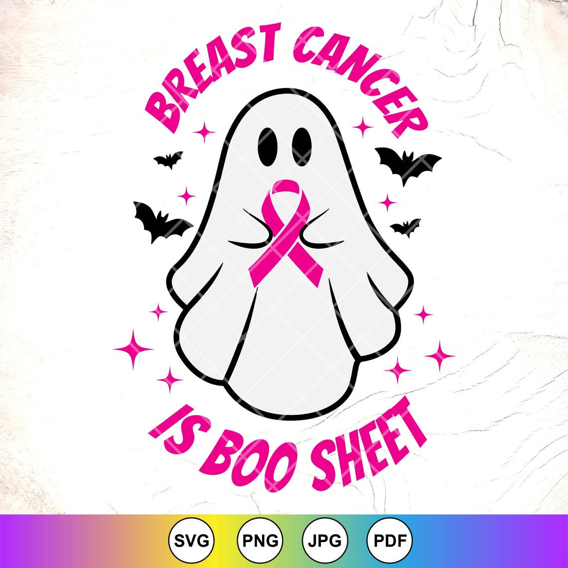 Breast Cancer Awareness Ghost SVG PNG: Halloween Boo Sheet,cricut Cut ...