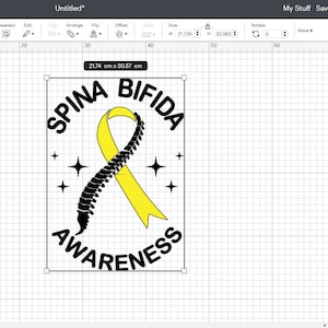 Spina Bifida Awareness SVG: Yellow Ribbon Design,cricut Cut Files ...