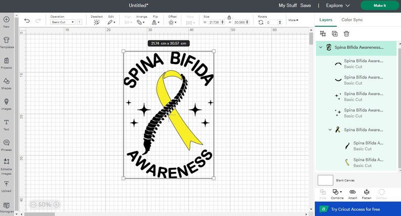 Spina Bifida Awareness SVG: Yellow Ribbon Design,cricut Cut Files ...