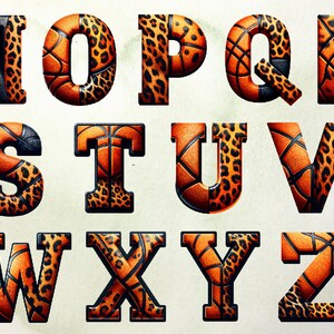 Basketball Alphabet Letters Clipart PNG Sublimation, Basketball Letters ...