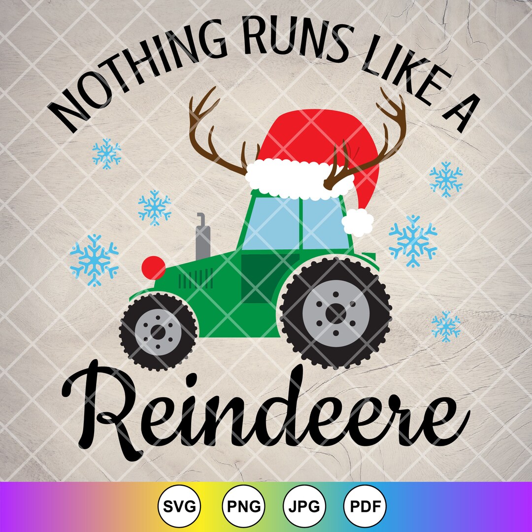 Reindeer Christmas Tractor SVG: Farm Holiday Design,cricut Cut Files ...