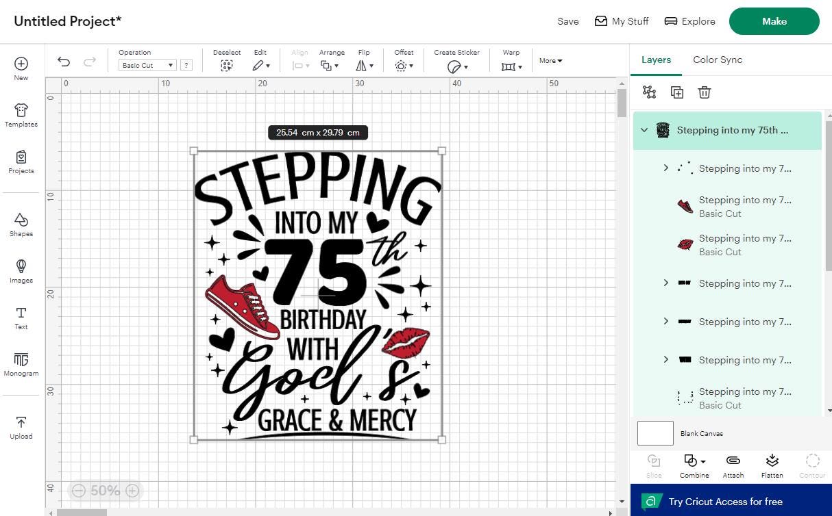 75th Birthday SVG: Stepping Into My 75th With God's Grace,cricut Cut ...
